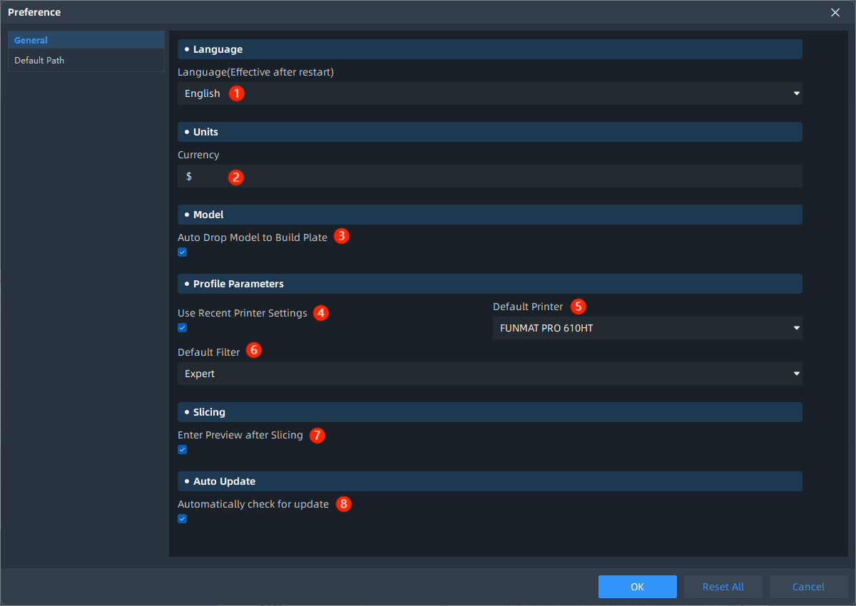 Preferences overview of INTAMSUITE NEO | INTAMSYS Help Center